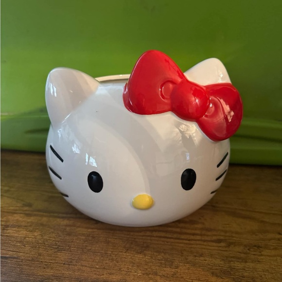 Sanrio | Accents | Hello Kitty Ceramic Planter With Red Bow | Poshmark